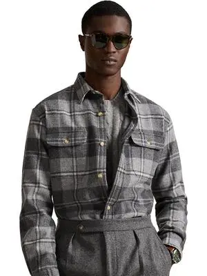 Ralph Lauren Classic Fit Plaid Wool Workshirt - Grey Multi