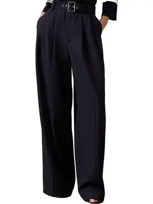 Ralph Lauren Alan Grain De Poudre Paperbag Pant - Icon Navy