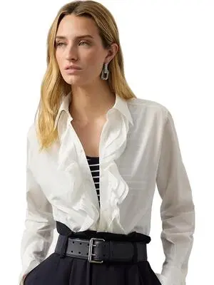 Ralph Lauren Addison Ruffle-trimmed Shirt - White