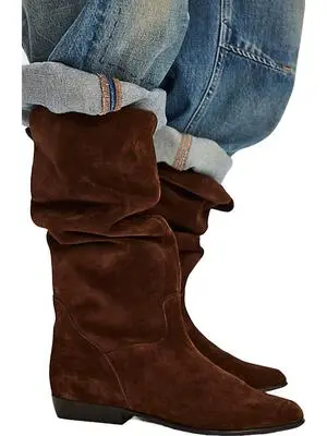 Jeffrey Campbell Saratoga Slouch Boots - Brown Suede
