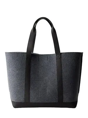 L.L.BEAN Leather Trim Wool Tote