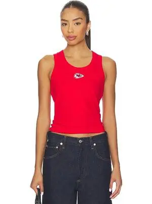 TEREZ X Chiefs Scoop Neck Rib Tank