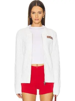 Terez X 49ers Zip Knit Cardigan - White