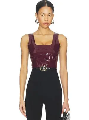 Commando Faux Patent Leather Crop Top - Burgundy