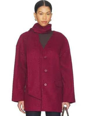 ALL THE WAYS Stevie Scarf Coat - Burgundy