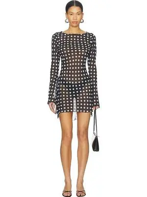 BELLA VENICE Britain Long Sleeve Dress - Black & White
