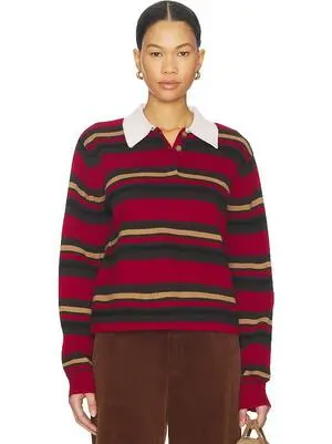 Guest In Residence Cropped Stripe Rugby Sweater - Ruby Combo