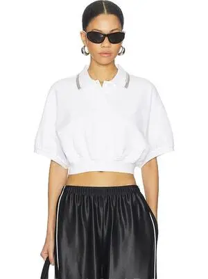 Alexander Wang Relaxed Cropped Polo - White