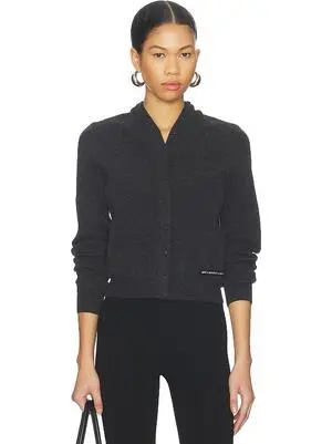 Alexander Wang Knit Logo Cardigan - Charcoal