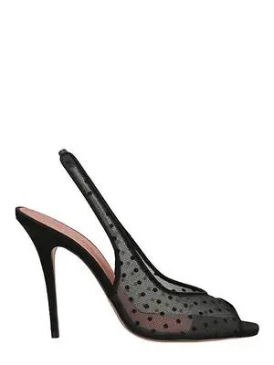 Amina Muaddi Kristina 105 Mesh Courts - Black