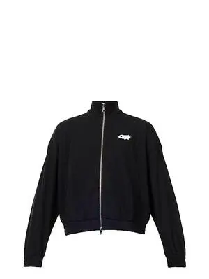 COLE BUXTON Logo-embroidered Funnel-neck Tracksuit Top - Black