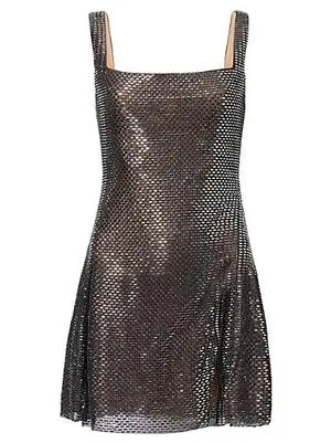 SELF-PORTRAIT Rhinestone Mini Dress - Grey