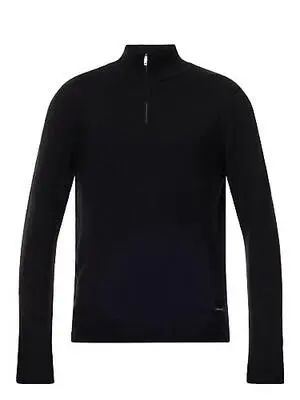 BELIER Funnel-neck Half-zip Knitted Sweater - Black