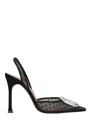 Amina Muaddi Camelia 105 Mesh Courts - Black