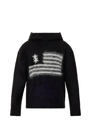 COLE BUXTON American Flag Alpaca Blend Hoody - Black