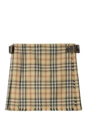 Burberry Wool Check Mini Kilt - Beige