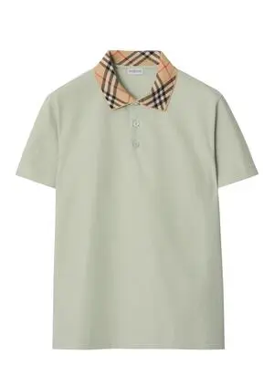 Burberry Check-collar Slim Polo Shirt - Green