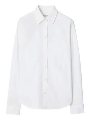 Burberry Cotton Poplin Ekd-embroidered Formal Shirt - White
