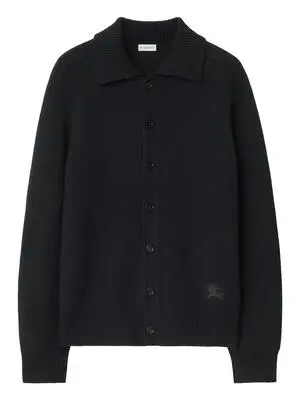 Burberry Cashmere Ekd-embroidered Cardigan - Black