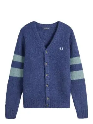 Fred Perry Chunky Tipped Sleeve Alpaca Cardigan - French Navy