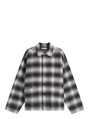 You Must Create Pj Check Flannel Overshirt - Black/olive