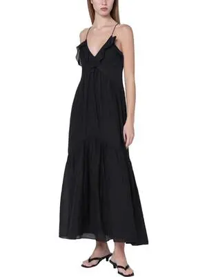 Isabel Marant Vasma Cotton-voile Dress - Black