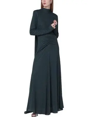 ROTATE BY BIRGER CHRISTENSEN Long Dress With Rhinestones - Green