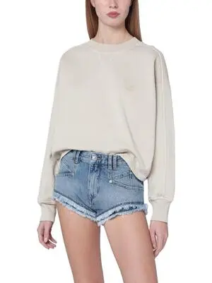 Isabel Marant Crew-neck Cotton Sweatshirt - Beige