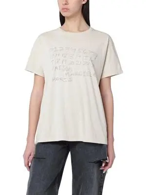 MAISON MARGIELA Numeric Printed Cotton T-shirt - Beige