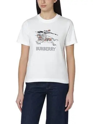 Burberry Cotton T-shirt With Ekd Artwork - White