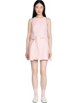 Sandro Sequin-embellished Tweed Mini Dress - Pink