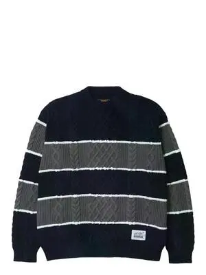 NEIGHBORHOOD X Eddie Bauer Striped Cable-knit Sweater - Blue