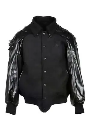JUNTAE KIM Flower-embellished Bomber Jacket - Black