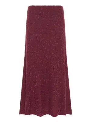 Gabriela Hearst Sabine Beaded Knit Midi Skirt - Bordeaux