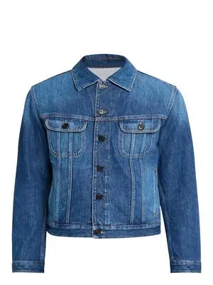 Givenchy Denim Jacket With Leather Patch - Medium Blue