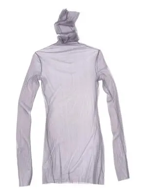 CORTANA High-Neck Silk-Tulle Top Grey