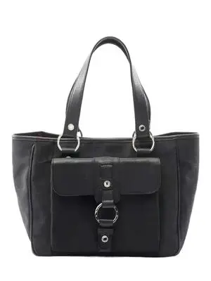 BVLGARI 2000s Logomania Zip-top Tote Bag - Black