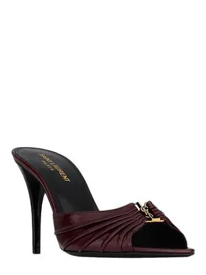 Saint Laurent Babylone Mule Sandals - Bordeaux