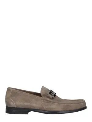 FERRAGAMO Gancini Suede Loafers - Beige