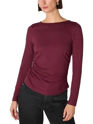 Whistles Ruched Side Top - Burgundy