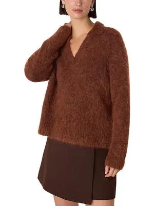 Whistles V-neck Sweater - Rust