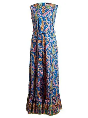 ETRO Paisley Flounce Hem Maxi Dress