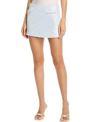LoveShackFancy Sonda Tweed Sequin Mini Skirt - Country Air