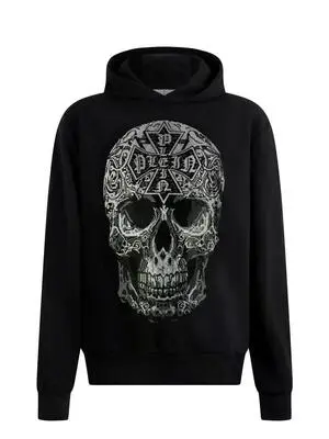 Philipp Plein Skull Embellished Hoodie - Black