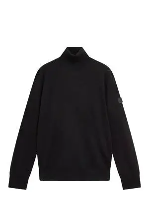 MAISON MARGIELA Turtleneck Sweater With Logo Patch - Black