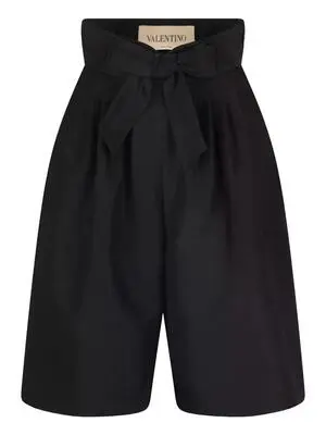 Valentino Garavani Bow-detail Pleated Shorts - Black