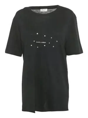 Saint Laurent Logo Star-motif T-shirt - Black