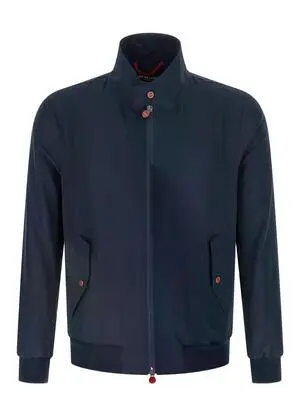 Kiton Cima Mandarin-collar Jacket - Blue