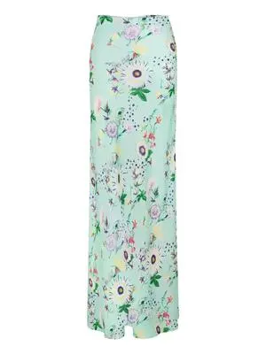 Rabanne Floral Print Chain Skirt - Blue