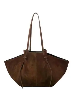 Yuzefi Large Mochi Suede Shoulder Bag - Brown